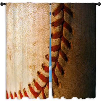 Baseball Window Curtains & Drapes | Black Out | Custom Sizes