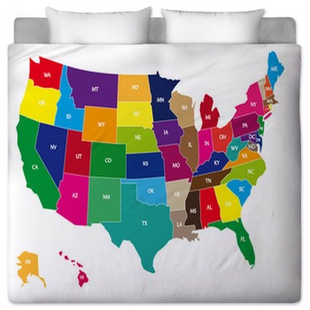 Usa map Comforters, Duvets, Sheets & Sets | Personalized