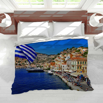 Greek flag Comforters, Duvets, Sheets & Sets | Personalized