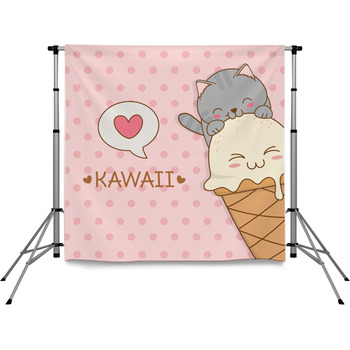 Kawaii Custom Backdrops | Available in Super Large Custom Sizes