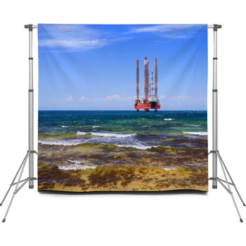 Oil rig Photographer Backdrops | Available in Very Large Custom Sizes