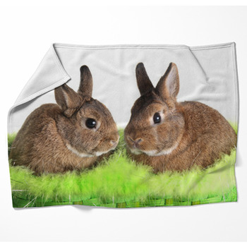 Bunny Fleece Blanket Throws | Free Personalization