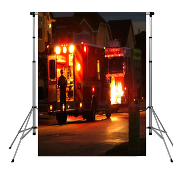 Firefighter Photographer Backdrops | Available in Super Large Custom Sizes
