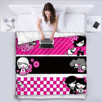 Emo Fleece Blanket Throws | Free Personalization