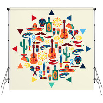 Mexican style Photo Backdrops | Available in Ultra Large Custom Sizes