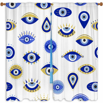 Evil eye Window Curtains & Drapes | Black Out | Custom Sizes