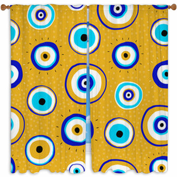 Evil eye Window Curtains & Drapes | Black Out | Custom Sizes