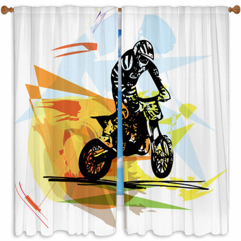 Motocross Window Curtains & Drapes | Black Out | Custom Sizes