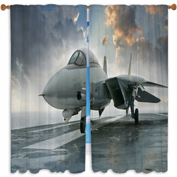 Jet fighter Window Curtains & Drapes | Black Out | Custom Sizes