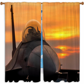 Jet fighter Window Curtains & Drapes | Black Out | Custom Sizes