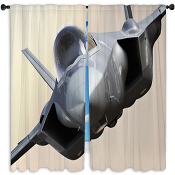 Jet fighter Window Curtains & Drapes | Black Out | Custom Sizes