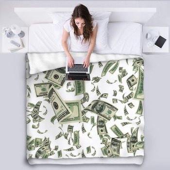 Money Fleece Blanket Throws | Free Personalization