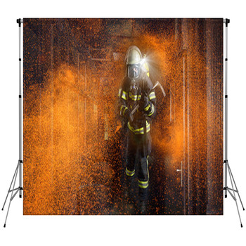 Firefighter Photographer Backdrops | Available in Super Large Custom Sizes