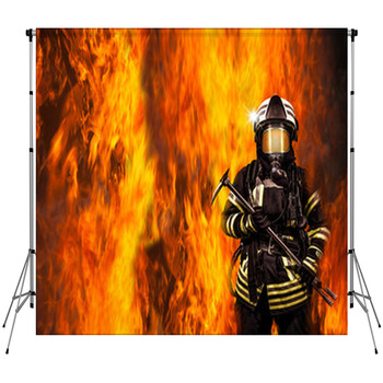 Firefighter Photographer Backdrops | Available in Super Large Custom Sizes