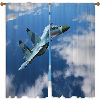 Jet Fighter Window Curtains | Custom Size Drapes