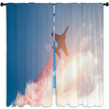 Jet fighter Window Curtains & Drapes | Black Out | Custom Sizes