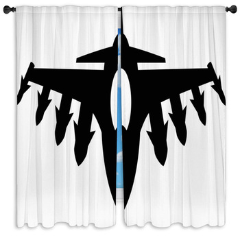 Jet Fighter Window Curtains | Custom Size Drapes