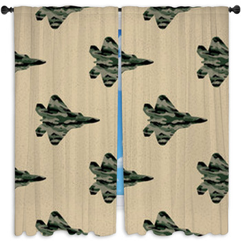 Jet fighter Window Curtains & Drapes | Black Out | Custom Sizes