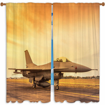 Jet fighter Window Curtains & Drapes | Black Out | Custom Sizes