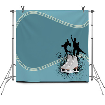 Ice skating Photographer Backdrops | Available in Super Large Custom Sizes