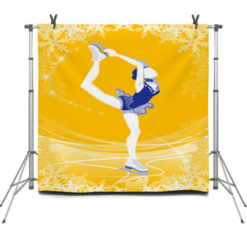 Ice skating Photographer Backdrops | Available in Super Large Custom Sizes
