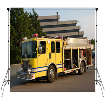 Fire truck Photo Backdrops | Available in Super Large Custom Sizes