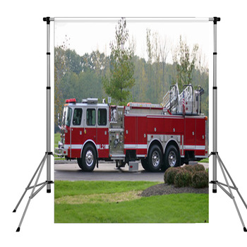 Fire truck Photo Backdrops | Available in Super Large Custom Sizes
