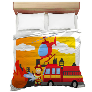 Firefighter Comforters, Duvets, Sheets & Sets | Personalized