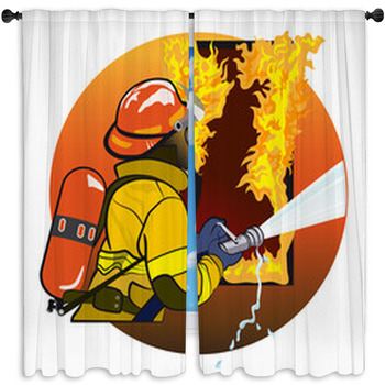 Firefighter Curtains & Drapes | Block Out | Custom Sizes