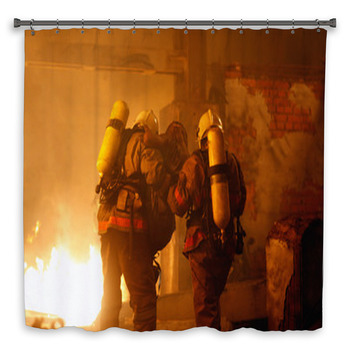 Firefighter Shower Curtains, Bath Mats, & Towels Personalize