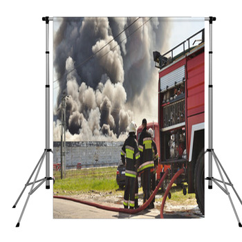 Fire truck Photo Backdrops | Available in Super Large Custom Sizes
