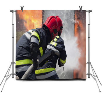 Firefighter Photographer Backdrops | Available in Super Large Custom Sizes