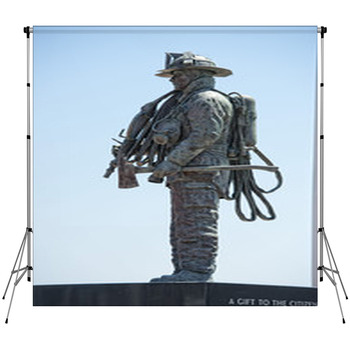 Firefighter Photographer Backdrops | Available in Super Large Custom Sizes