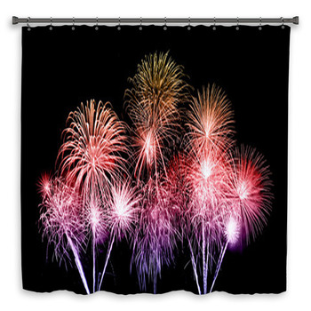 Fireworks Shower Curtains | Bath Decor | Bath Mats Towels