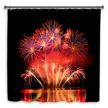 Fireworks Shower Curtains, Bath Mats, & Towels Personalize