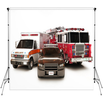 Fire truck Photo Backdrops | Available in Super Large Custom Sizes
