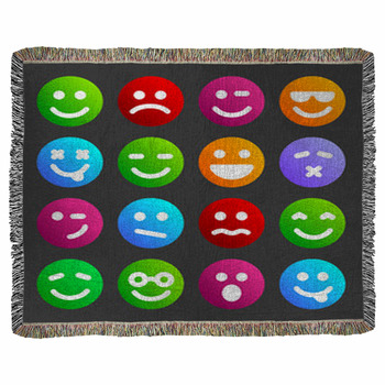 Smiley face Fleece Blanket Throws | Free Personalization