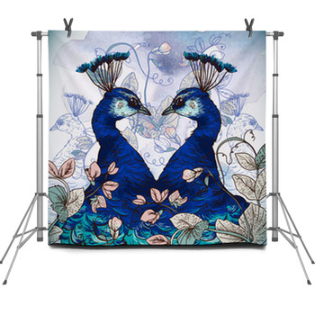 Peacock Photographer Backdrops | Available in nearly ANY Custom Sizes
