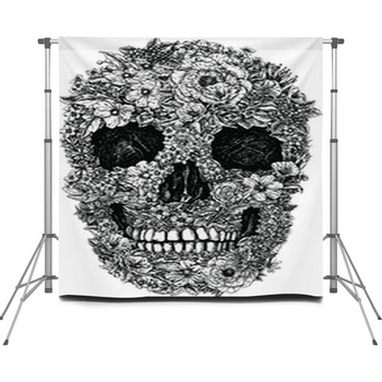 Skull Photographer Backdrops | Available in nearly ANY Custom Sizes