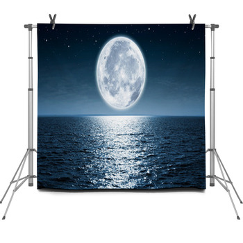 Moon Photographer Backdrops | Available in Very Large Custom Sizes
