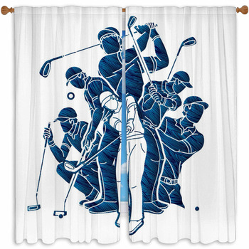 Golf Window Curtains & Drapes | Black Out | Custom Sizes