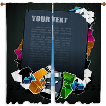 Graffiti Drapes & Window Treatments | Black Out | Custom Sizes