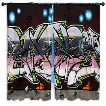 Graffiti Drapes & Window Treatments | Black Out | Custom Sizes