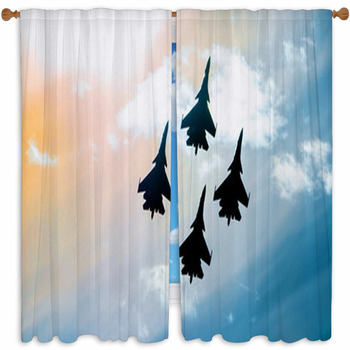 Jet fighter Window Curtains & Drapes | Black Out | Custom Sizes