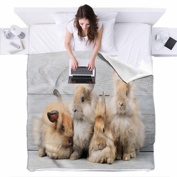 Bunny Fleece Blanket Throws | Free Personalization