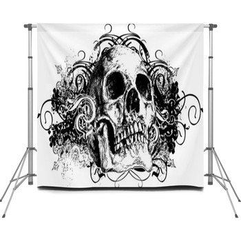 Skull Photographer Backdrops | Available in nearly ANY Custom Sizes