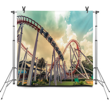 Amusement park Custom Backdrops | Available in Very Large Custom Sizes