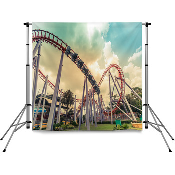 Amusement park Custom Backdrops | Available in Very Large Custom Sizes