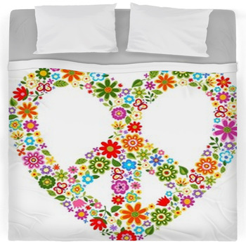 Peace sign Comforters, Duvets, Sheets & Sets | Custom