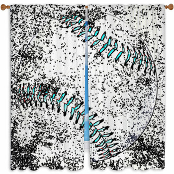 Baseball Window Curtains & Drapes | Black Out | Custom Sizes